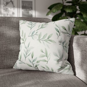 Sage Leaves Pillow Cover, Soft Flowy Eucalyptus Leaf Pillowcase ...