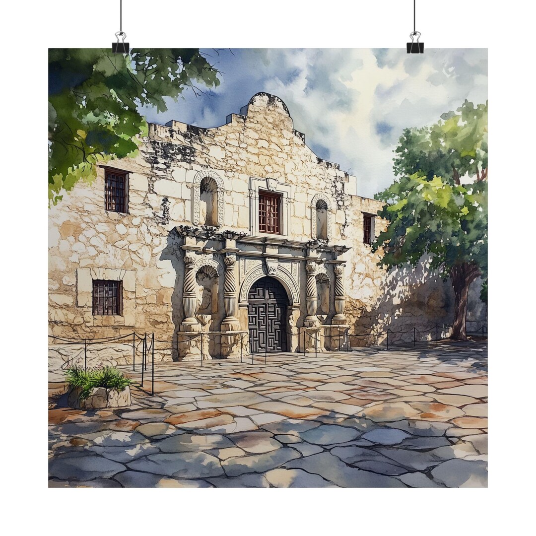 The Alamo Art, Texas Wall Art, San Antonio Gift, USA Landmark ...