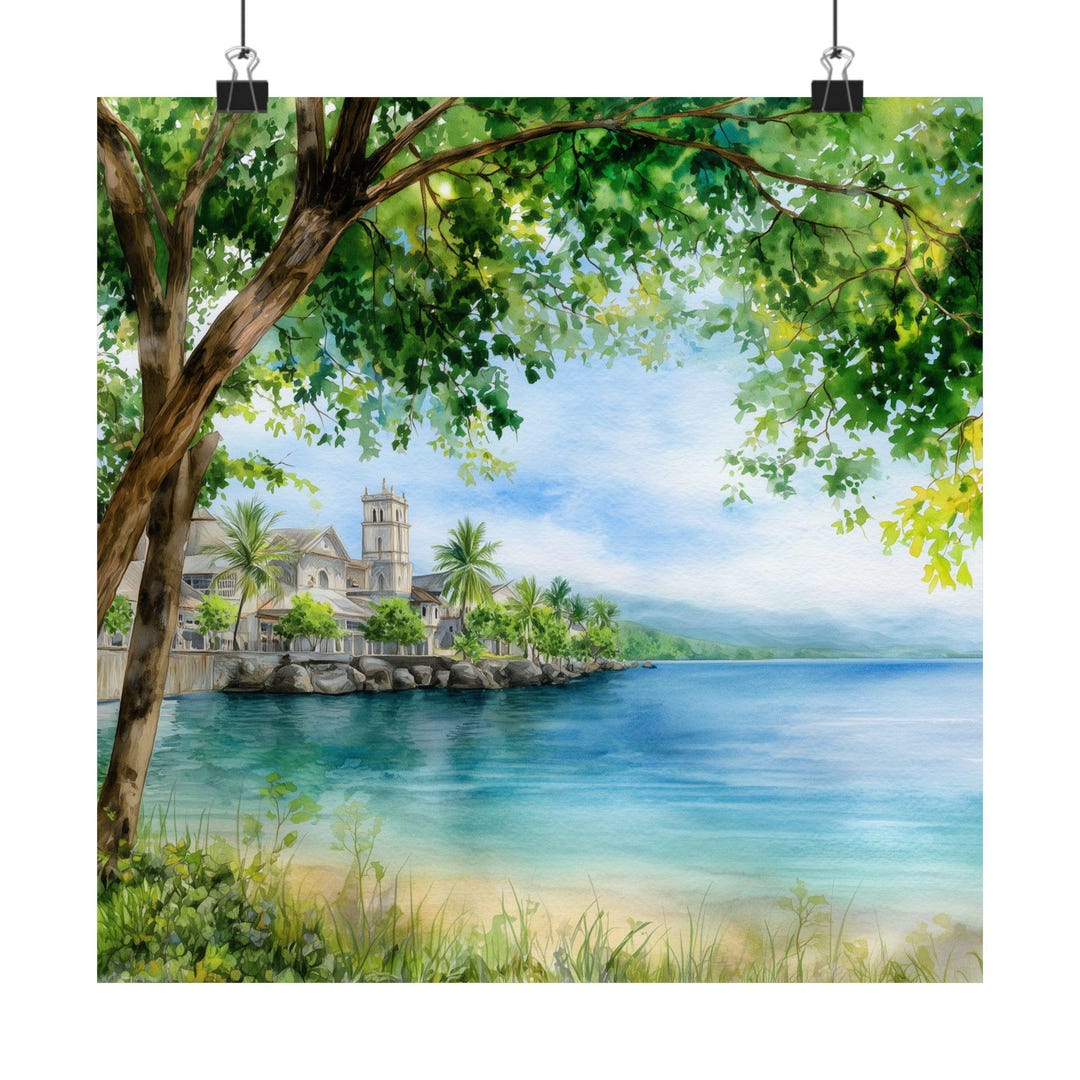 Cebu Philippines Watercolor Painting: Asian Island Art Print, Travel ...