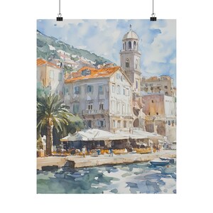 Split Croatia Watercolor Painting, Coastal Croatian Art Print, European ...