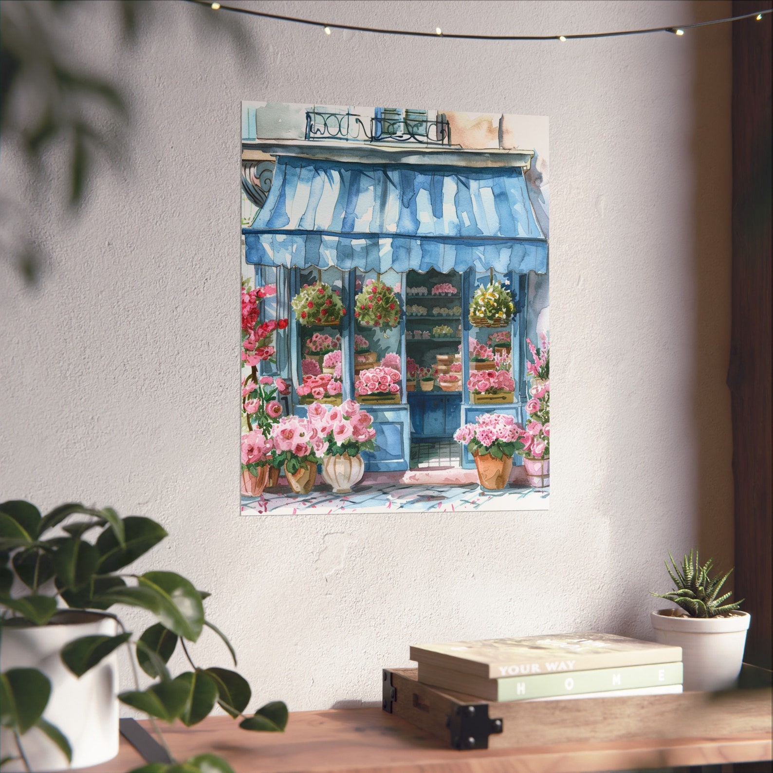 Paris Art, French Flower Shop Print, Watercolor Painting, Parisian ...