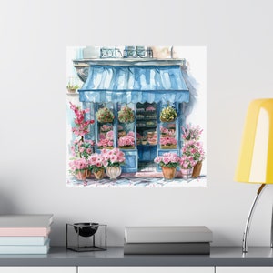 Paris Art, French Flower Shop Print, Watercolor Painting, Parisian ...