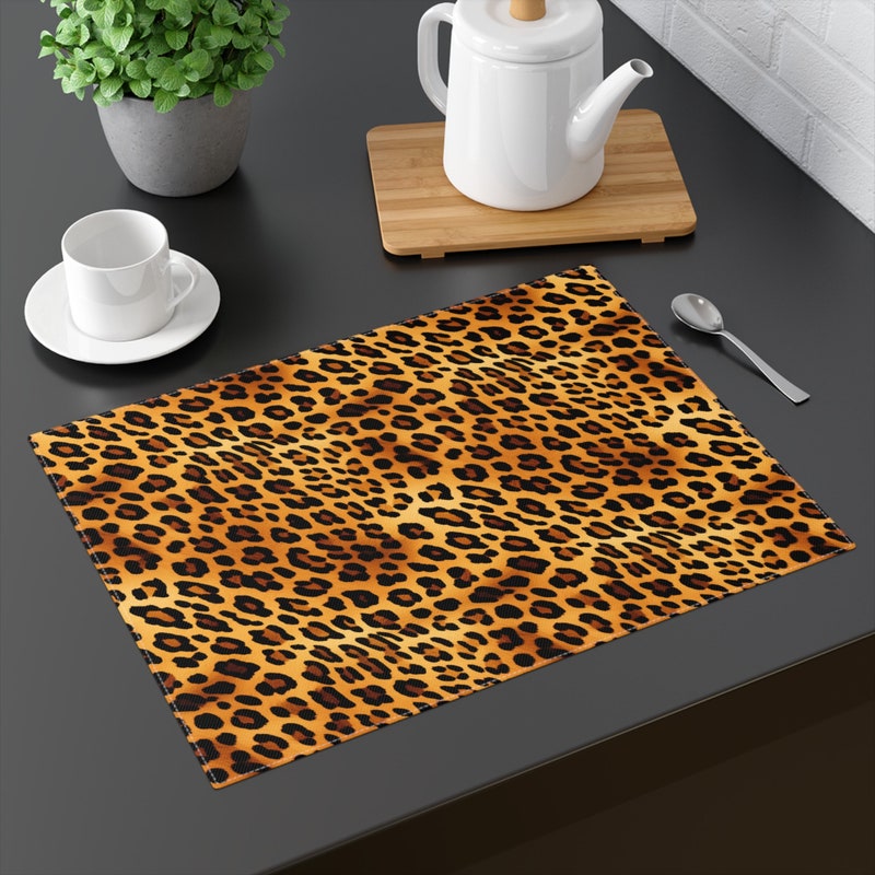 Leopard Animal Linen Placemats - Etsy