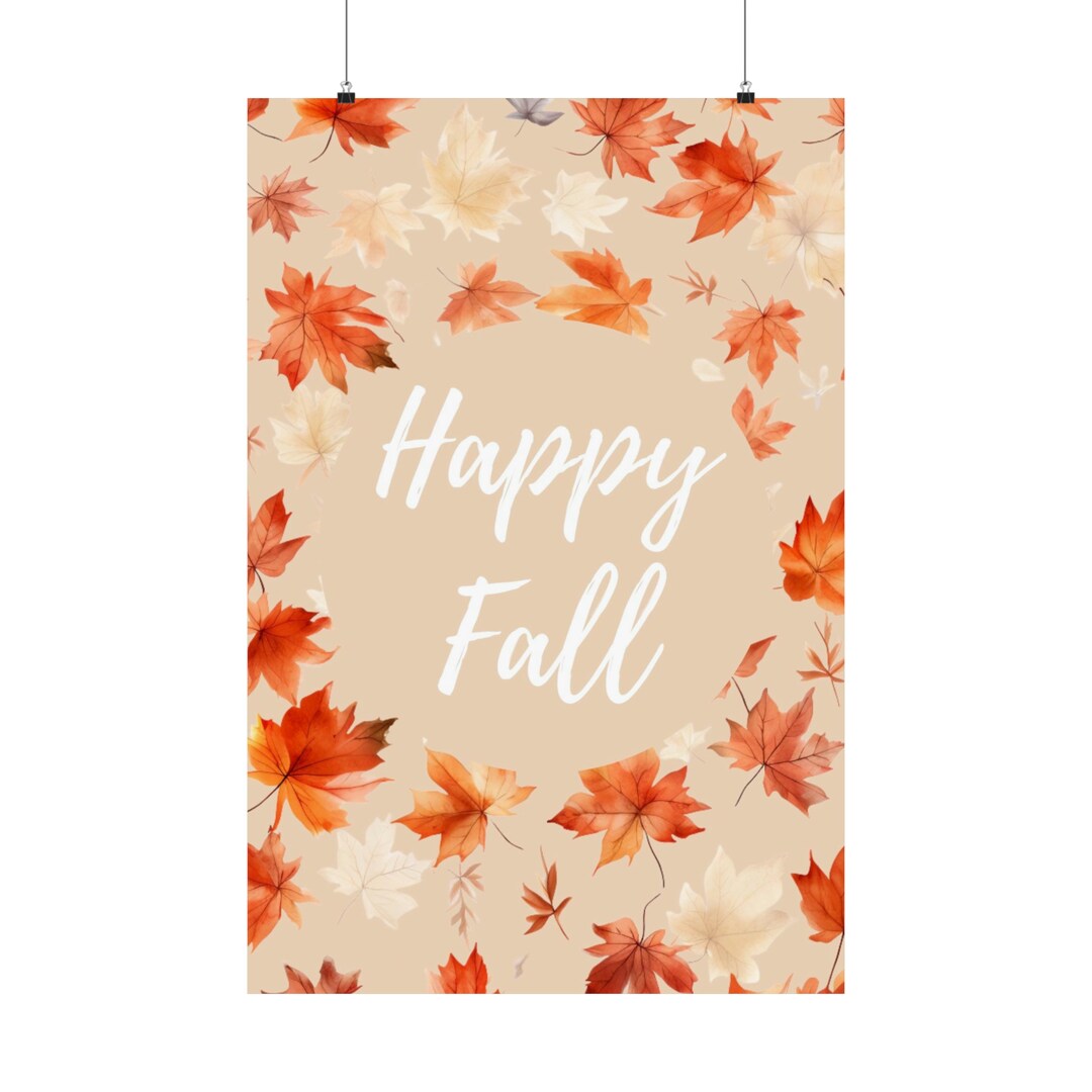 Happy Fall Poster Happy Fall Art Fall Wall Art Fall Decor - Etsy