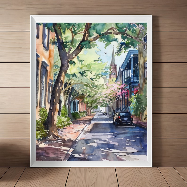 Historic Charleston Painting, South Carolina Watercolor Art ...