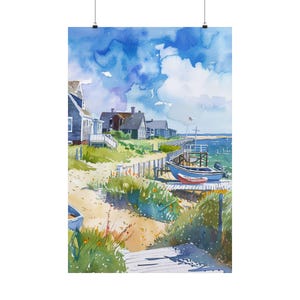 Nantucket Painting, Massachusetts Coastal Art Print, Seascape ...
