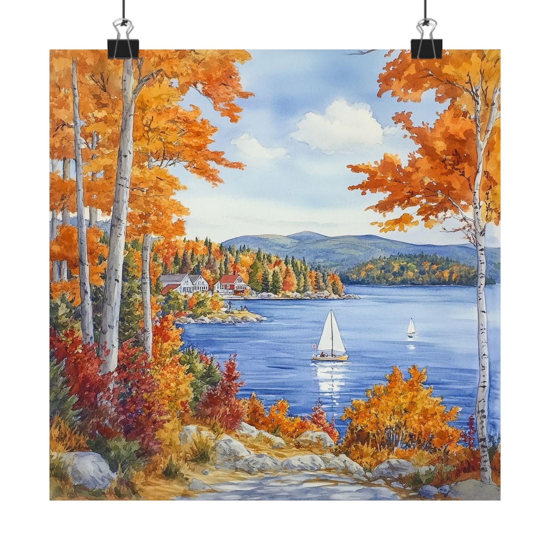 Alton Bay New Hampshire Print, Lake Winnipesaukee Art, Watercolor ...