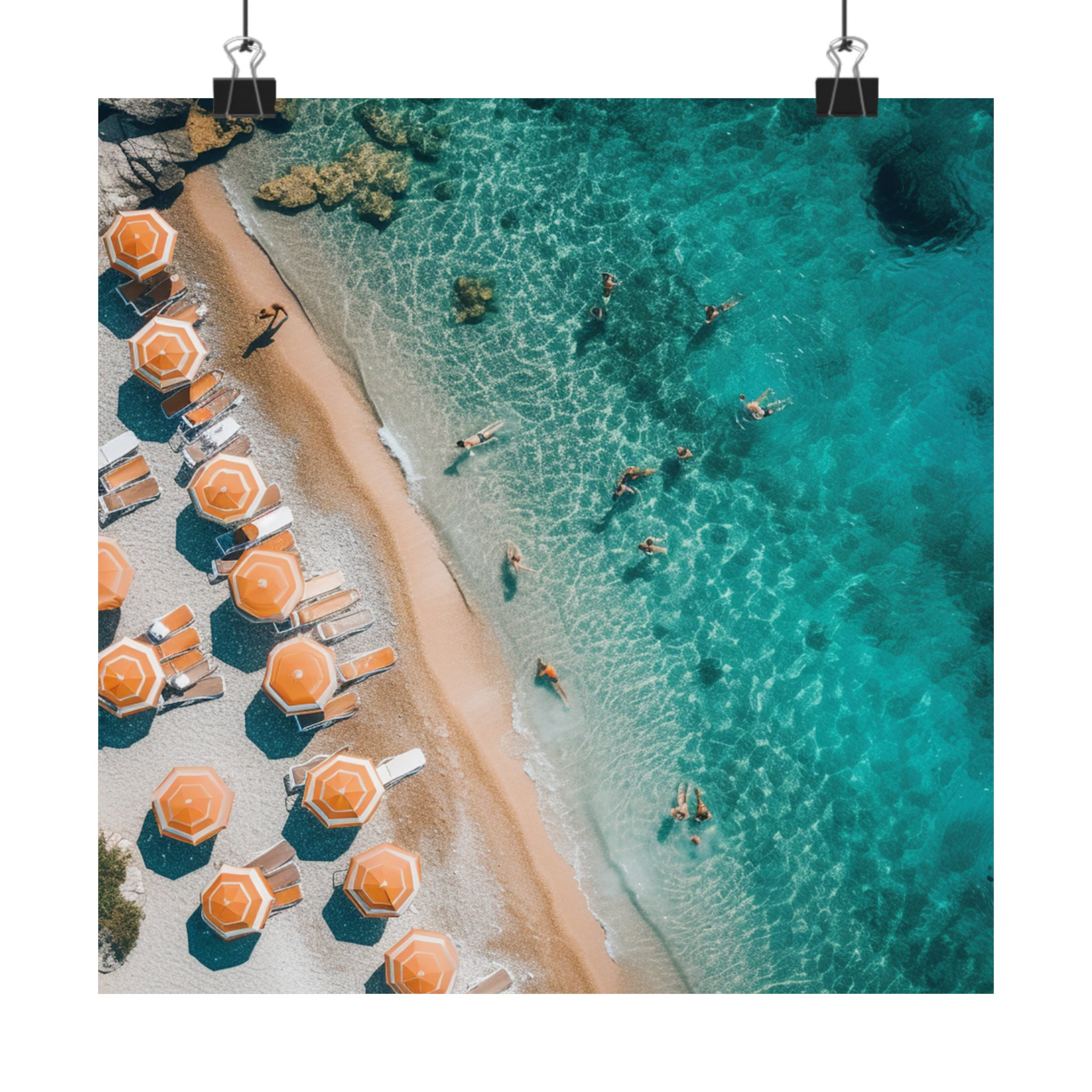 Coastal Ocean Aerial Wall Art, Fine Art Beach Day Print, Shoreline ...