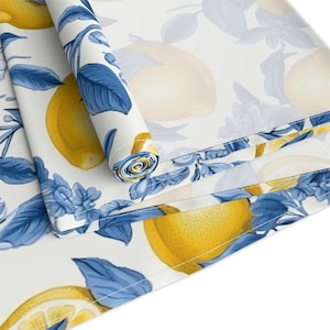 Italian Lemons Floral Table Runner, Lemon Dining Decor, Lemon Kitchen ...