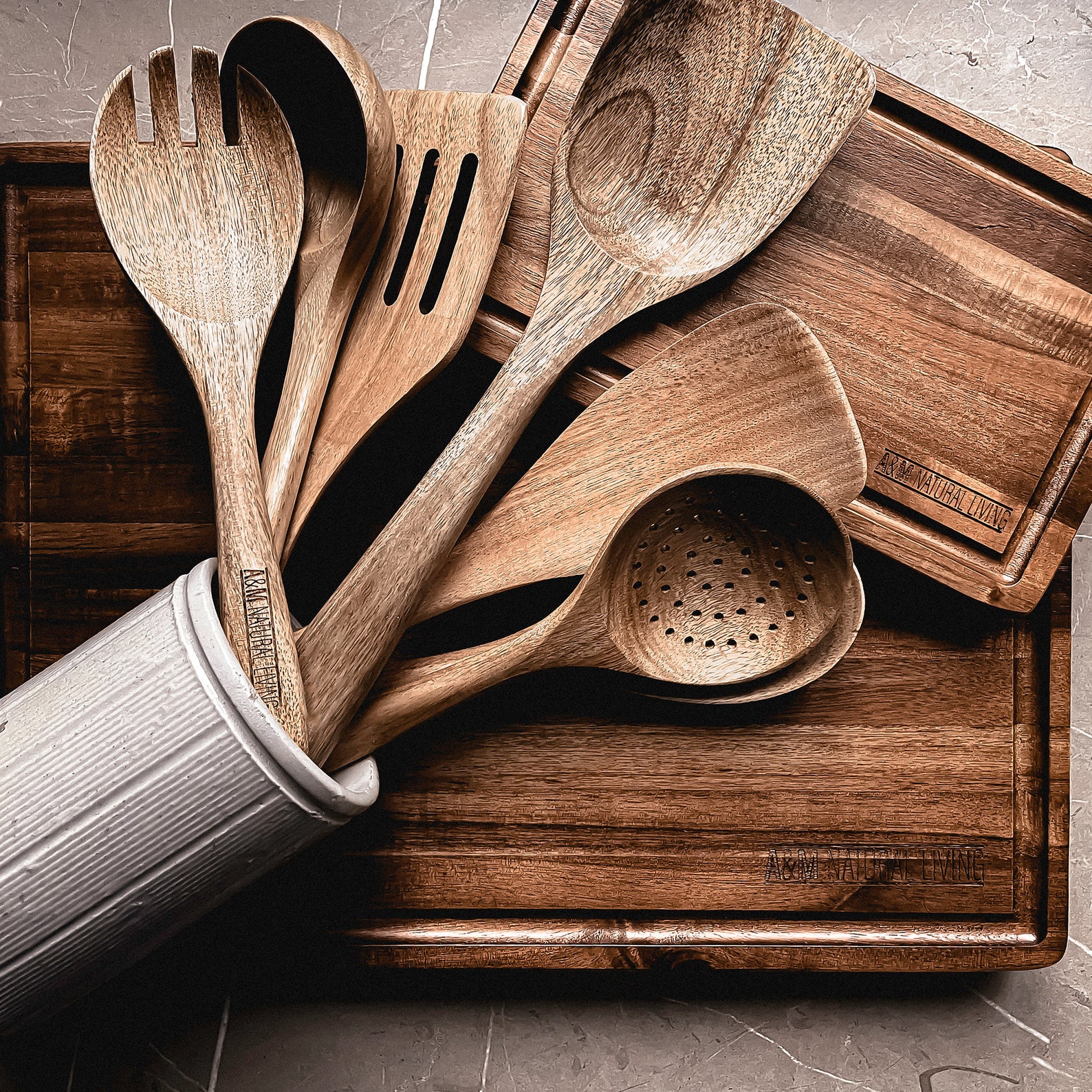 7pc Wooden Kitchen Utensil Set for Cooking Wooden Spoons - Etsy UK