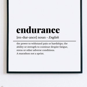 Endurance Definition, Printable Wall Art, Home Office Decor ...