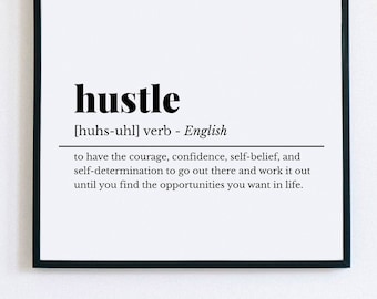 Hustle Definition Digital Posterhustle Print Therapist - Etsy