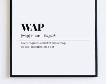WAP Definition Print, WAP Art Print, Funny Home Decor, Dorm Room Gift ...