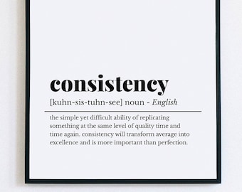 Consistency Definition Wall Art - Etsy