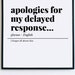 Funny Home Office Poster, Office Wall Art, Delayed Response, Definition ...
