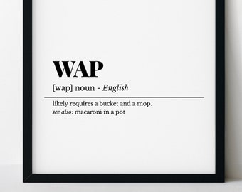 WAP Definition Print, WAP Art Print, Funny Home Decor, Dorm Room Gift ...