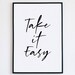 Motivational Print, Take It Easy Quote, Printable Wall Art, Printable ...