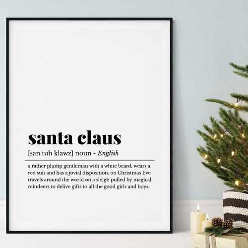 Santa Claus Definition Printable Wall Art Santa Claus Print - Etsy
