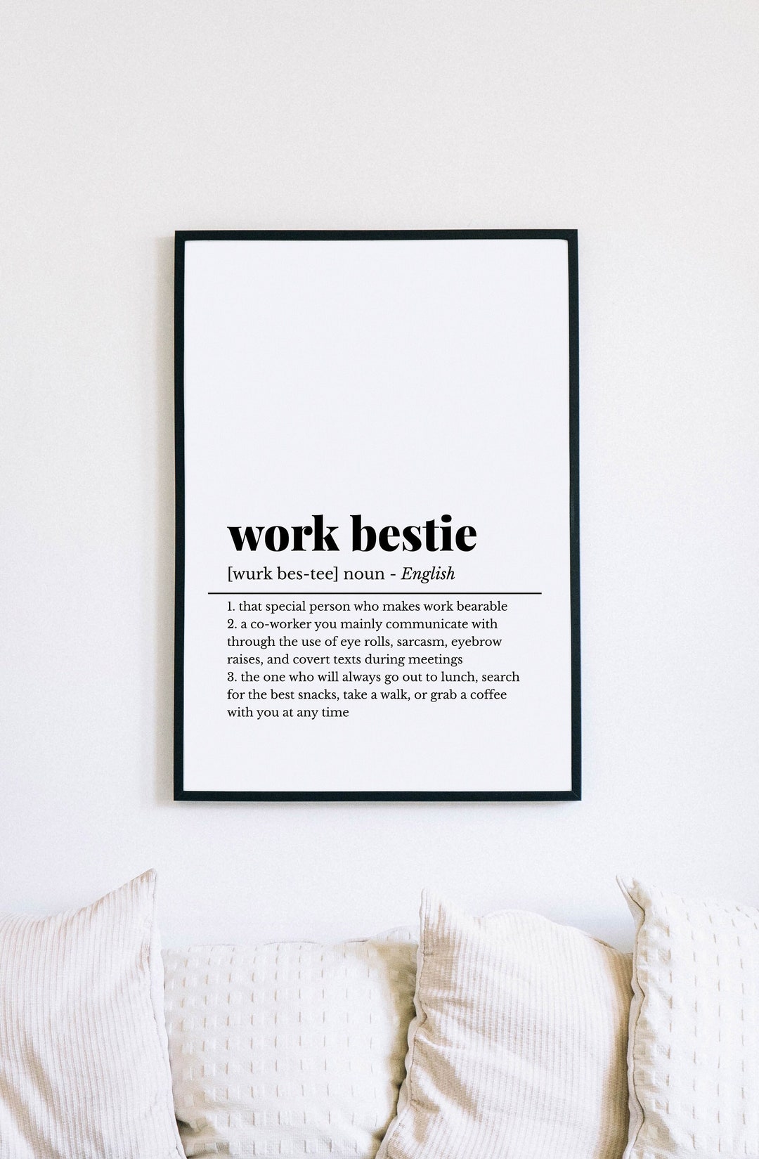 Work Bestie Definition Print, Work Bestie Gift, Coworker Gift, Gift for ...