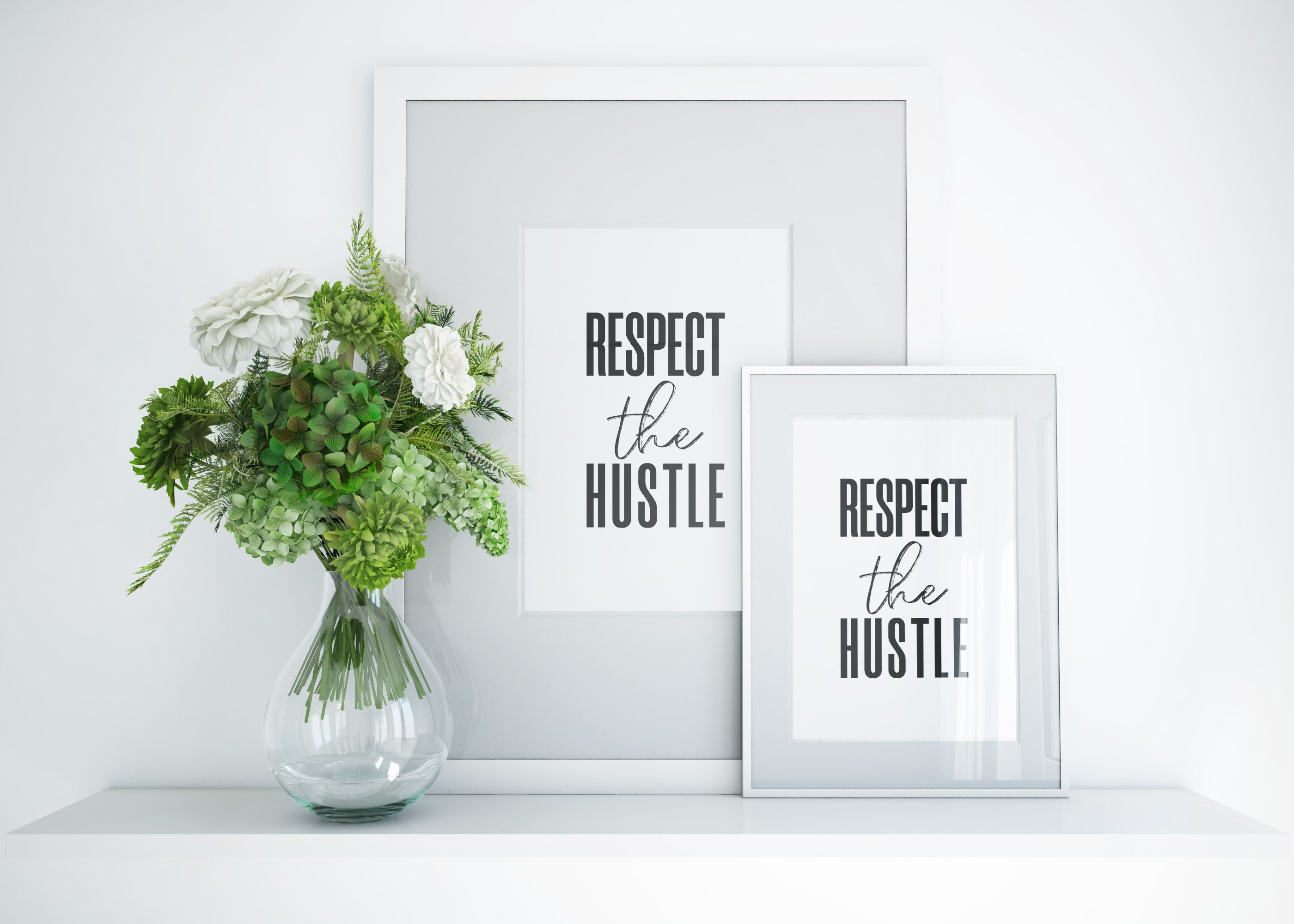 Respect The Hustle Wall Art Motivational Quotes Hustle | Etsy