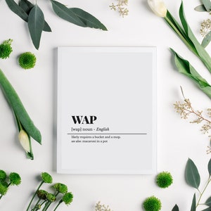 WAP Definition Print, Wap Art Print, Funny Home Decor, Wap Wall Art ...