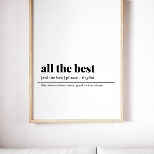 Definition Poster, All the Best Definition, Funny Office Sign, Home ...