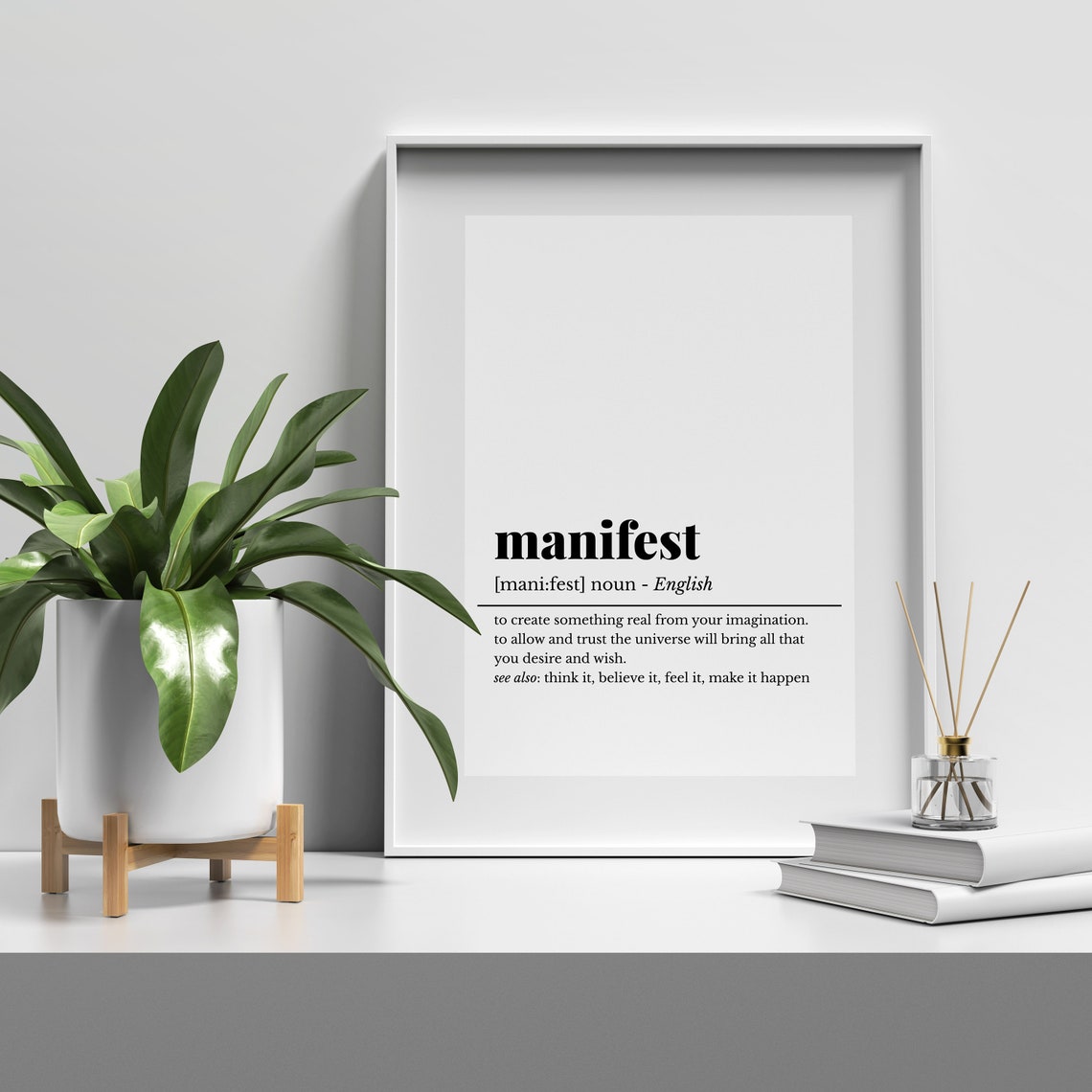 Manifest Definition Print Printable Wall Art Inspirational | Etsy