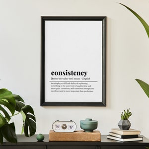 Motivational Poster, Consistency Definition Print, Office Wall Art ...