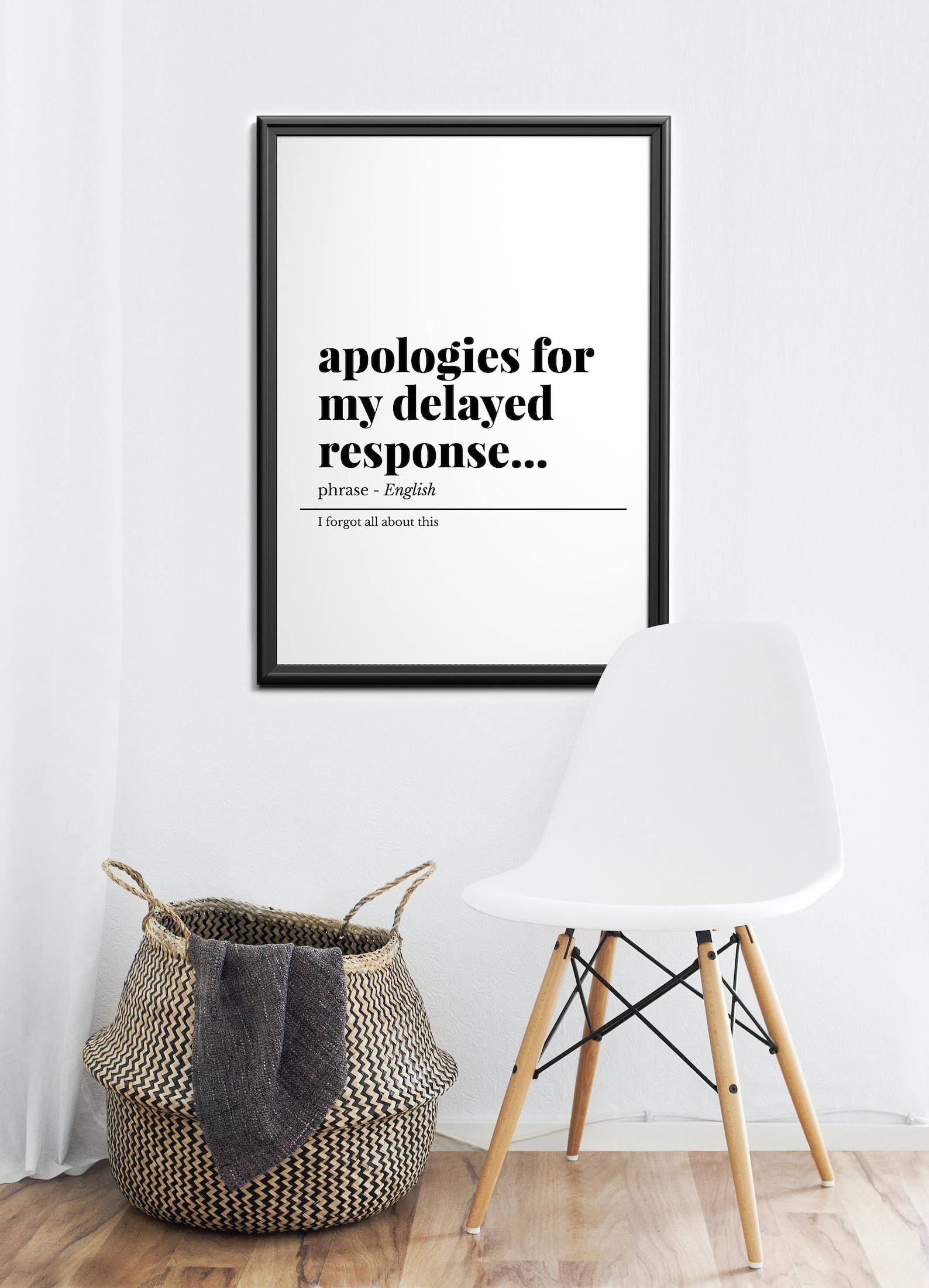 Funny Home Office Poster, Office Wall Art, Delayed Response, Definition ...
