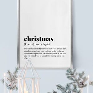 Christmas Definition Print, Christmas Printable Wall Art, Christmas ...