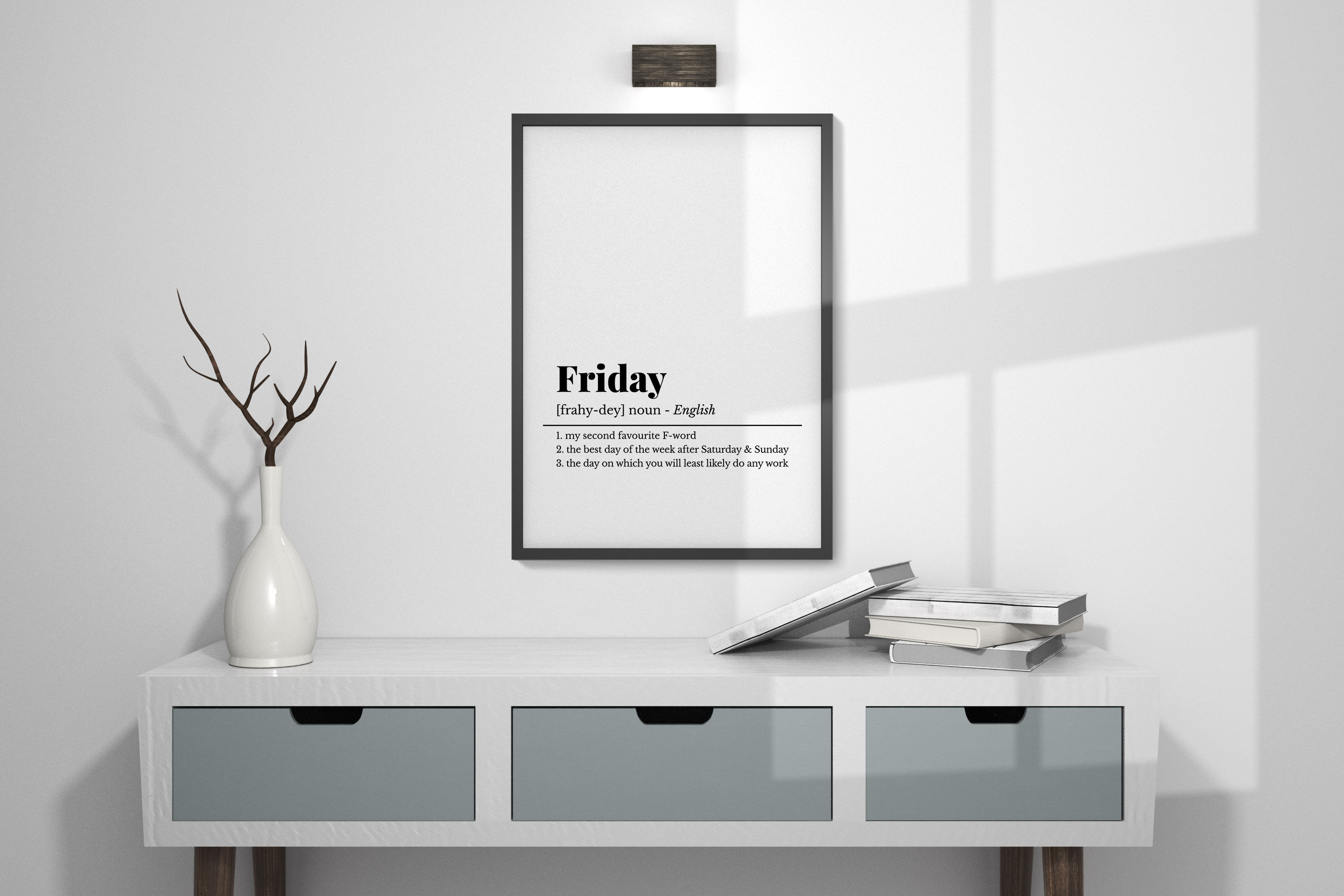Funny Office Poster, Friday Definition Print, Office Wall Art, Home ...