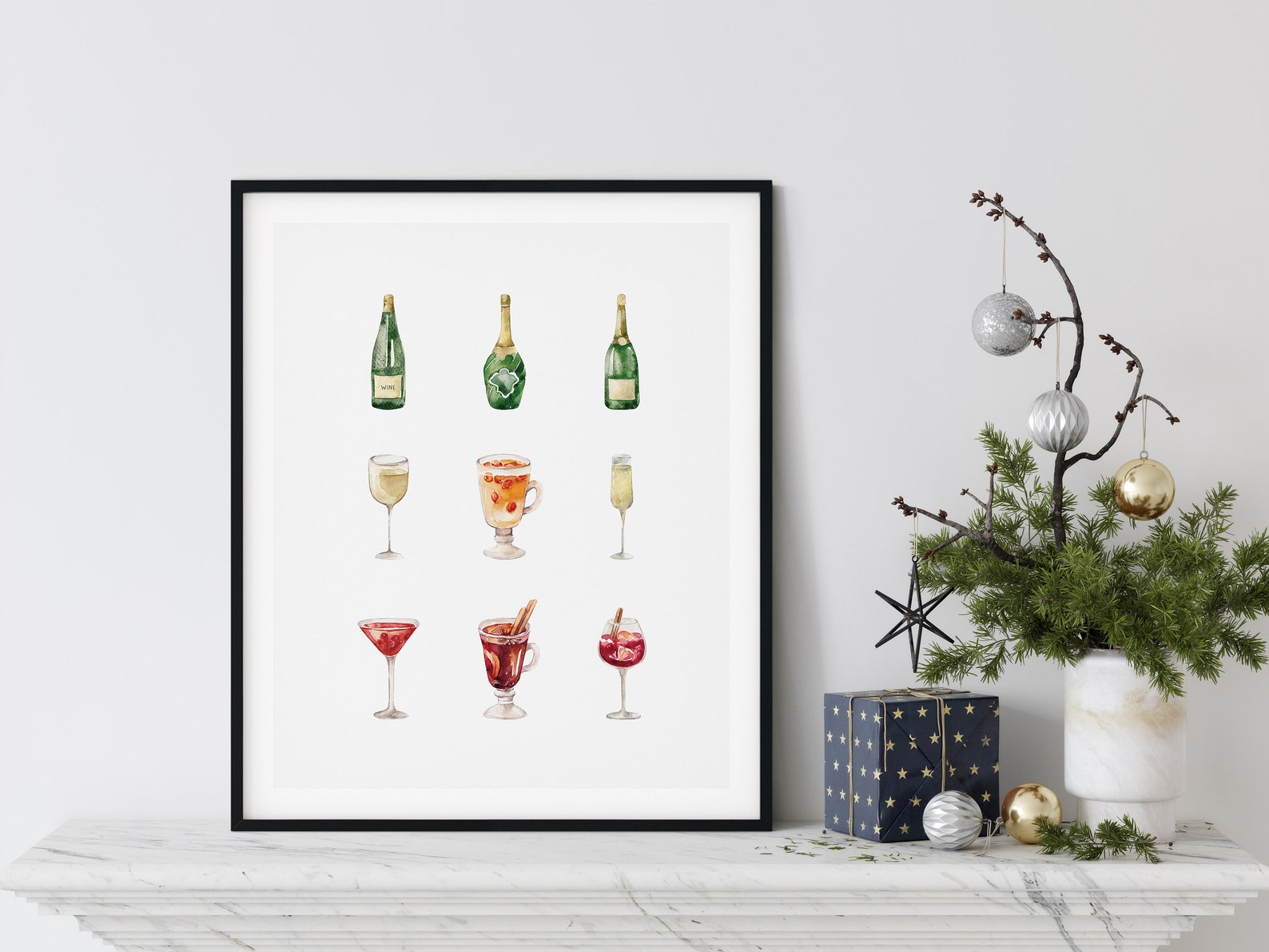 Christmas Printable Wall Art, Christmas Winter Drinks, Mulled Wine ...