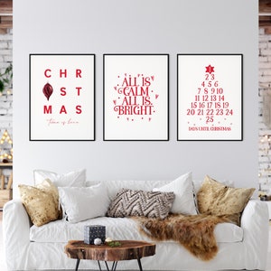 Christmas Prints, 32 Christmas Printables, Christmas Wall Art, Colorful ...