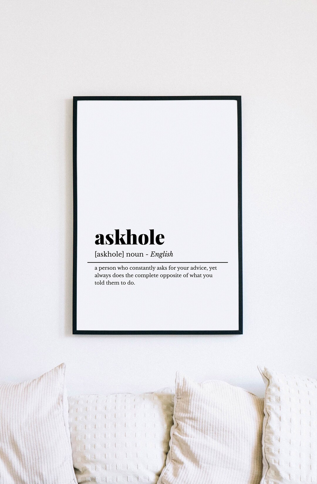 Funny Home Office Poster, Askhole Definition Print, Askhole Poster ...