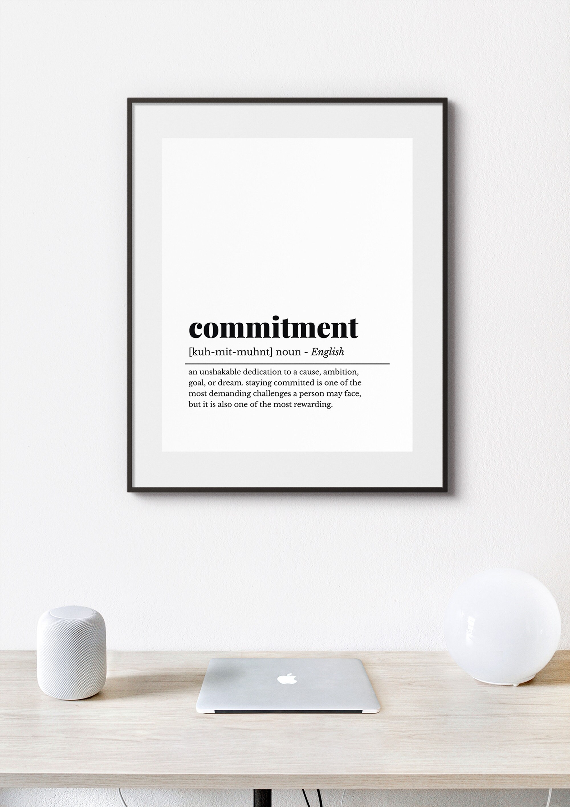 Commitment Definition Print Office Wall Art Printable Wall - Etsy