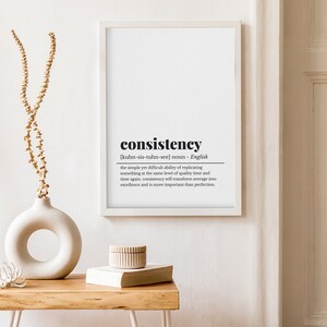 Motivational Poster, Consistency Definition Print, Office Wall Art ...