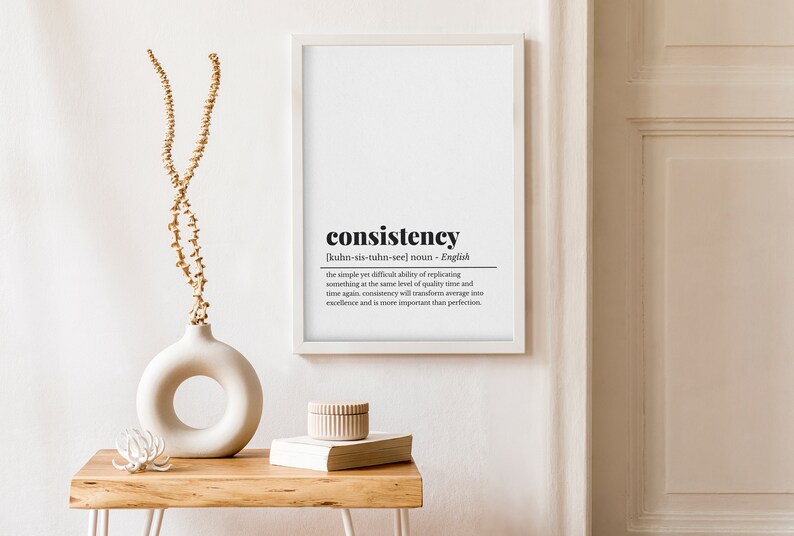 Motivational Poster, Consistency Definition Print, Office Wall Art ...