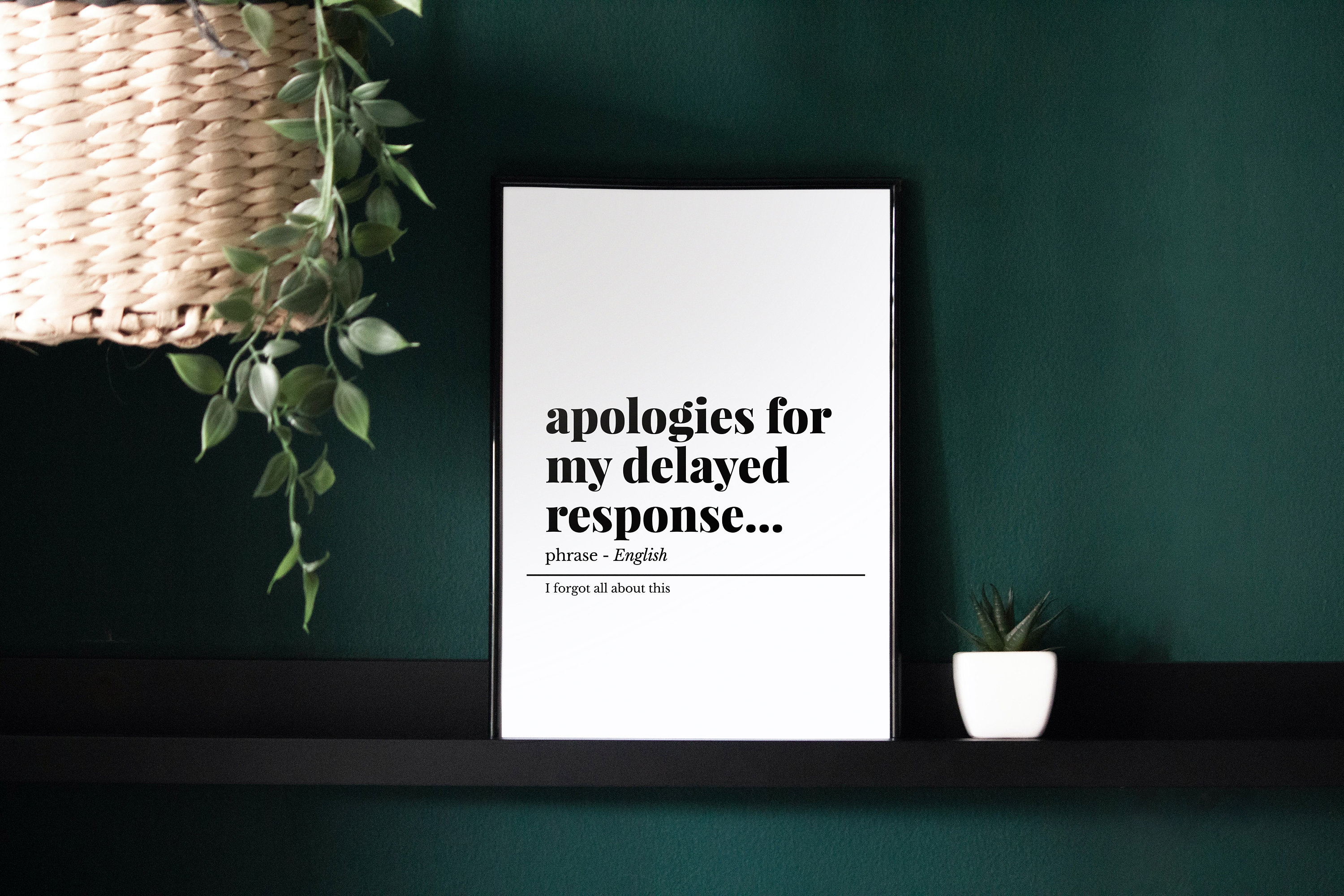 Funny Home Office Poster, Office Wall Art, Delayed Response, Definition ...