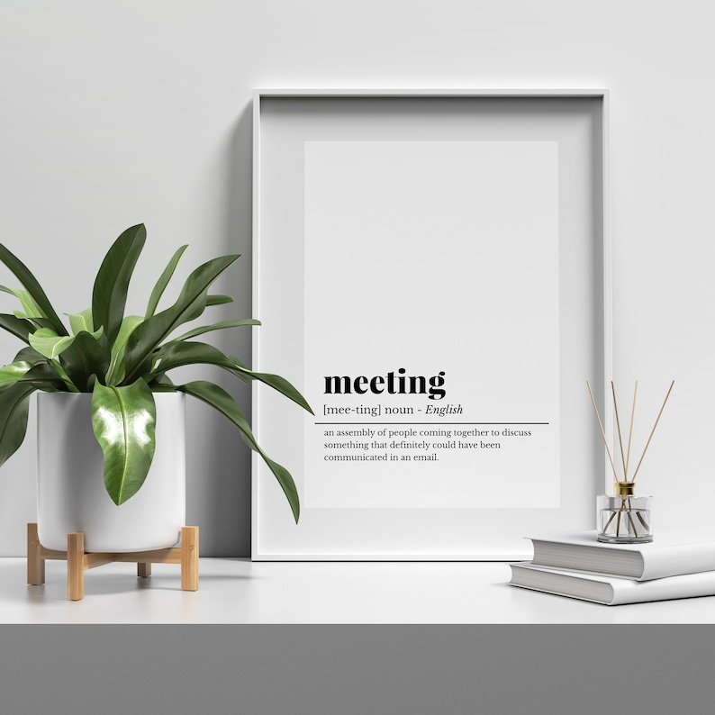 Funny Home Office Poster Meeting Definition Print Home - Etsy