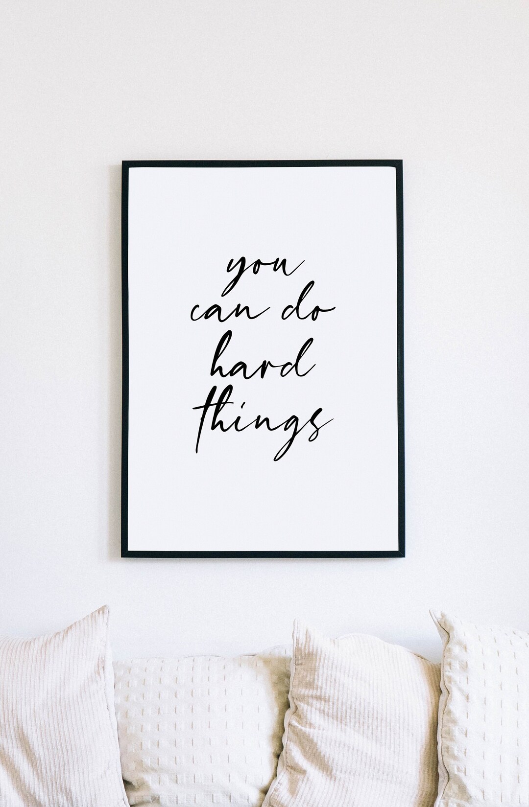 Affirmation Wall Art, You Can Do Hard Things, Motivational Sign ...