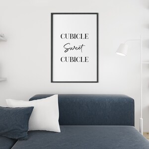 Work Printable Art, Cubicle Sweet Cubicle, Printable Wall Art, Office ...