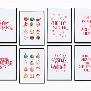 Christmas Prints, 32 Christmas Printables, Christmas Wall Art, Colorful ...