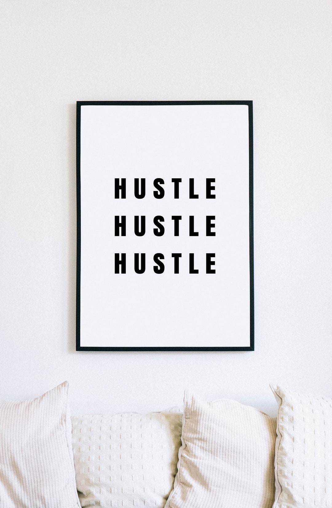 Motivational Wall Decor, Hustle Sign, Hustle Quote, Inspirational Wall ...