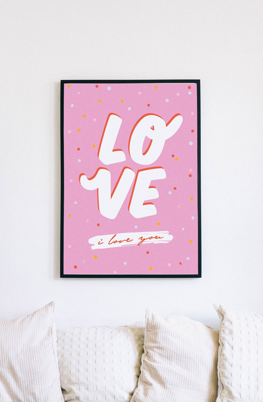 I Love You Wall Art, Pink Wall Art, Valentines Day Decor, Printable ...