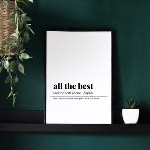 Definition Poster, All the Best Definition, Funny Office Sign, Home ...