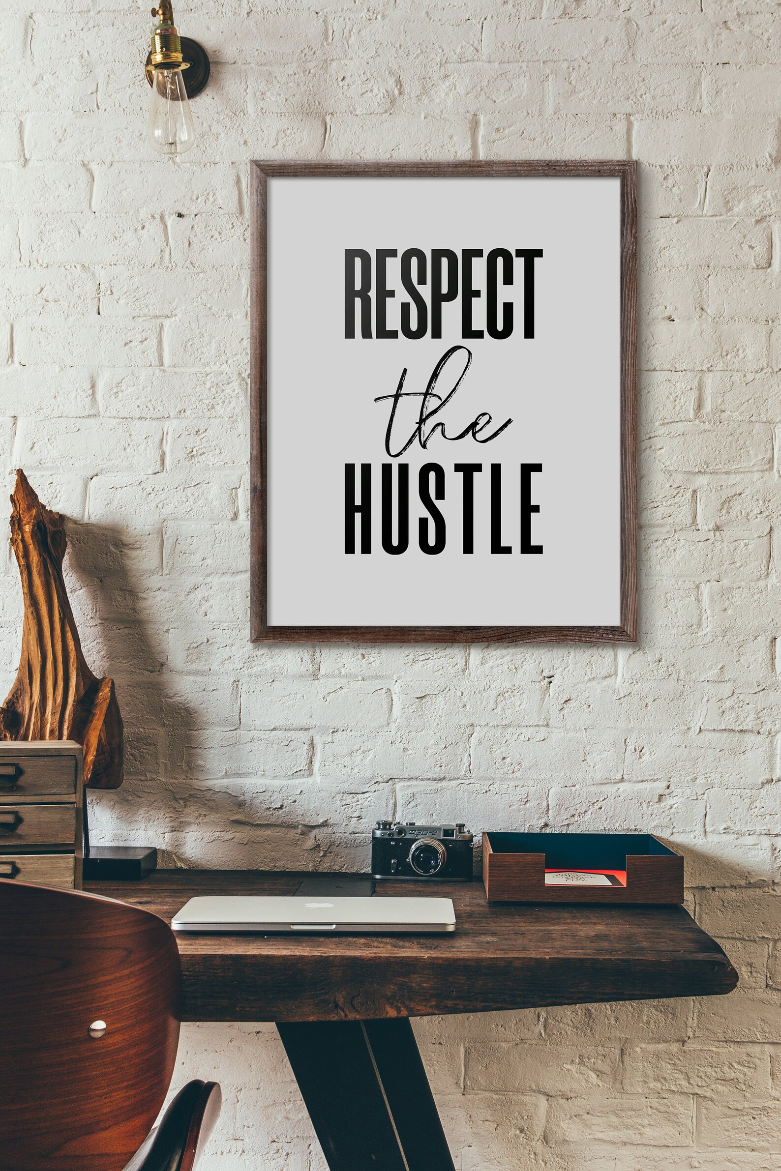 Respect The Hustle Wall Art Motivational Quotes Hustle | Etsy
