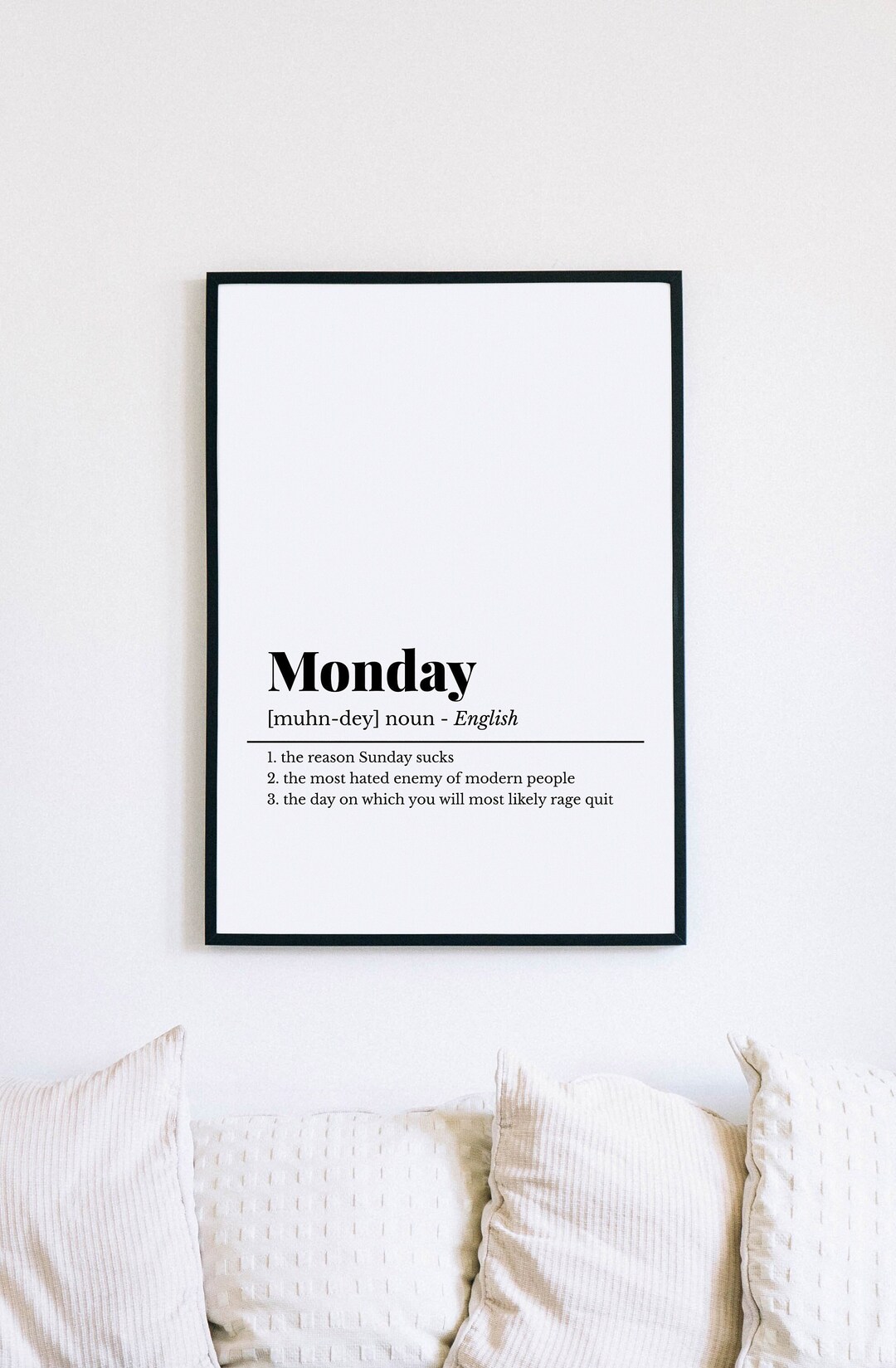 Funny Office Poster, Monday Definition Print, Office Wall Art, Home ...