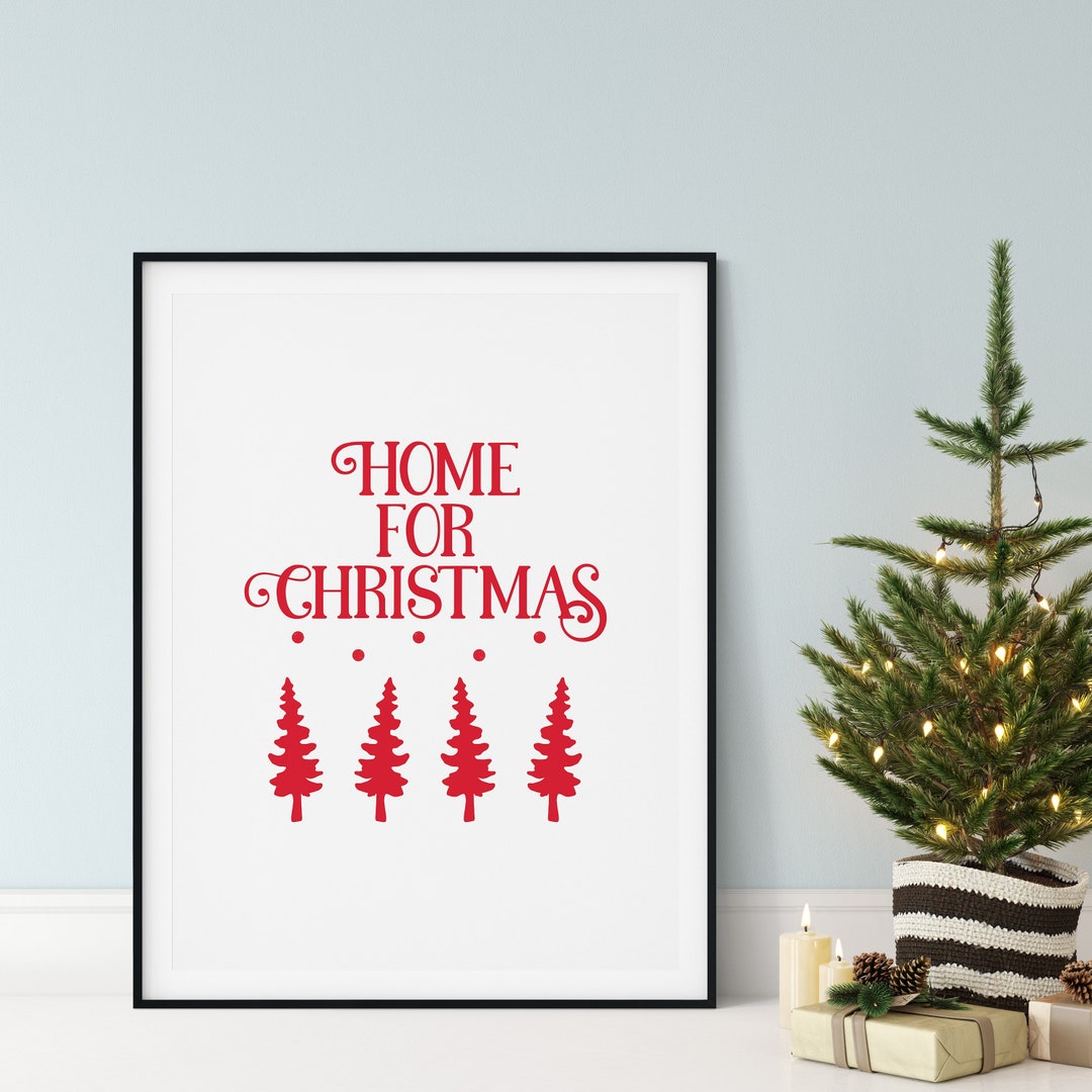 Christmas Printable Wall Art, Home for Christmas, Holiday Decor ...