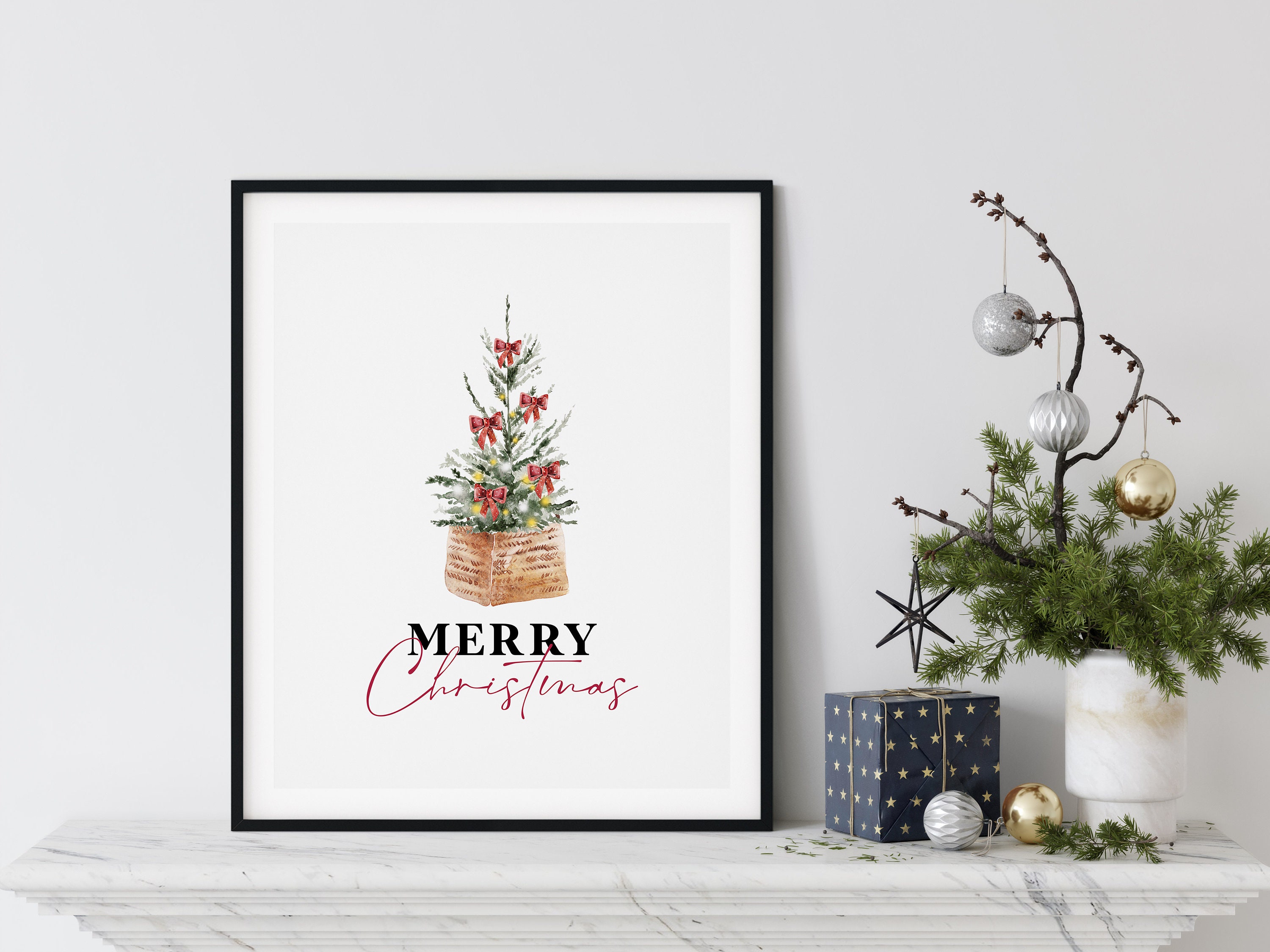 Christmas Prints, Merry Christmas Print, Christmas Printable Wall Art ...