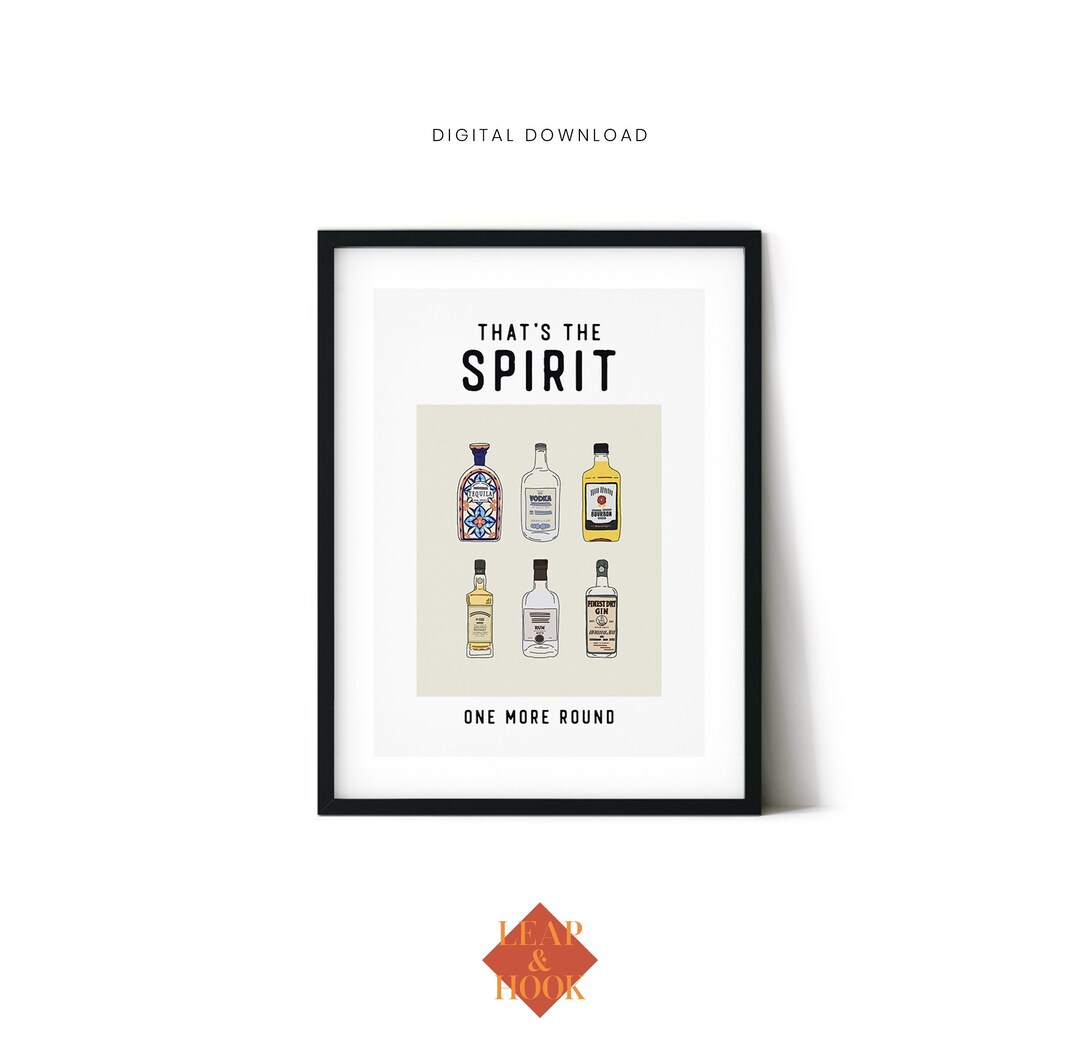 Alcohol Prints, Funny Bar Cart Wall Art, Alcohol Poster, Bar Cart Decor ...